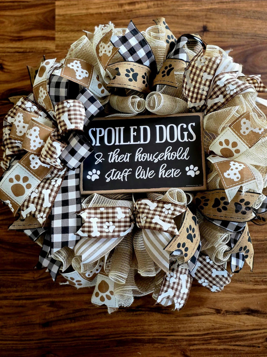 Spoiled Dog Wreath, Farmhouse Dog Wreath, Mesh Puppy Wreath, Wreath for ...