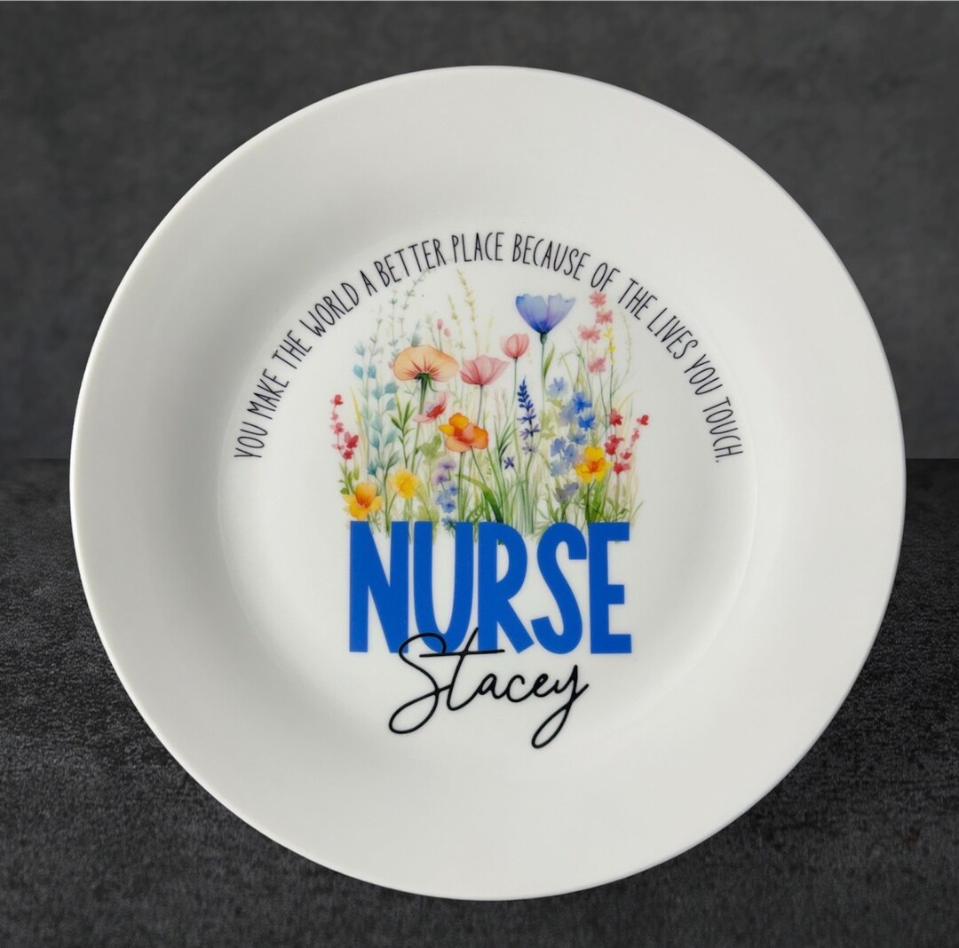 Custom Ceramic Plate: Personalized Nurse Gift, Decorative Display (10.5 ...