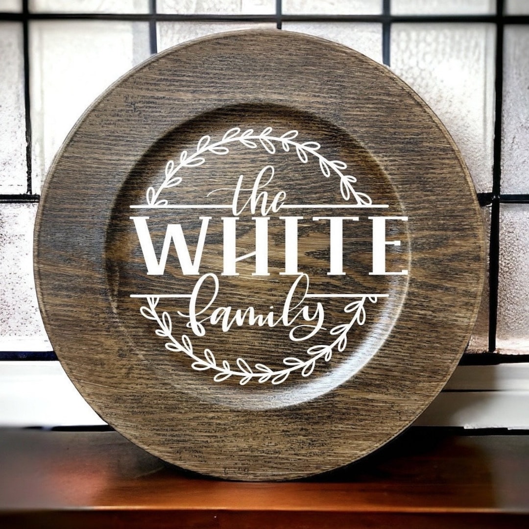 Personalized Family Name Plate to Display, Rustic Monogrammed Last Name ...