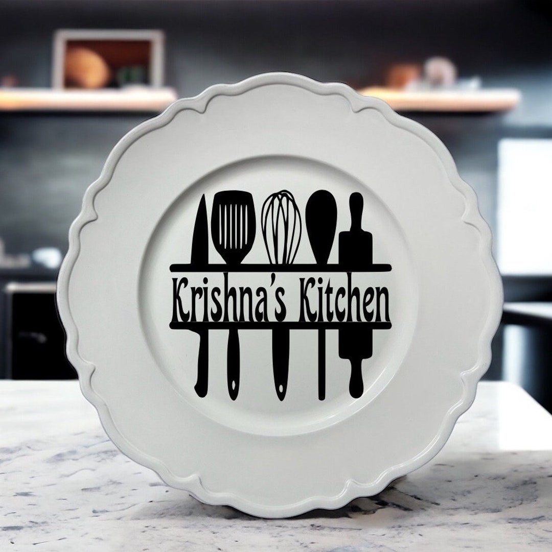 Personalized Kitchen Name Plate: Decorative Charger Plate, Gift for Mom ...