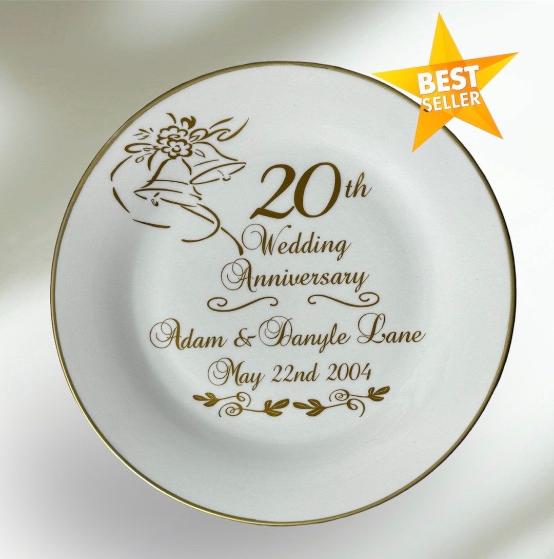 Personalized 20th Anniversary Plate: Decorative Ceramic Gift - Etsy