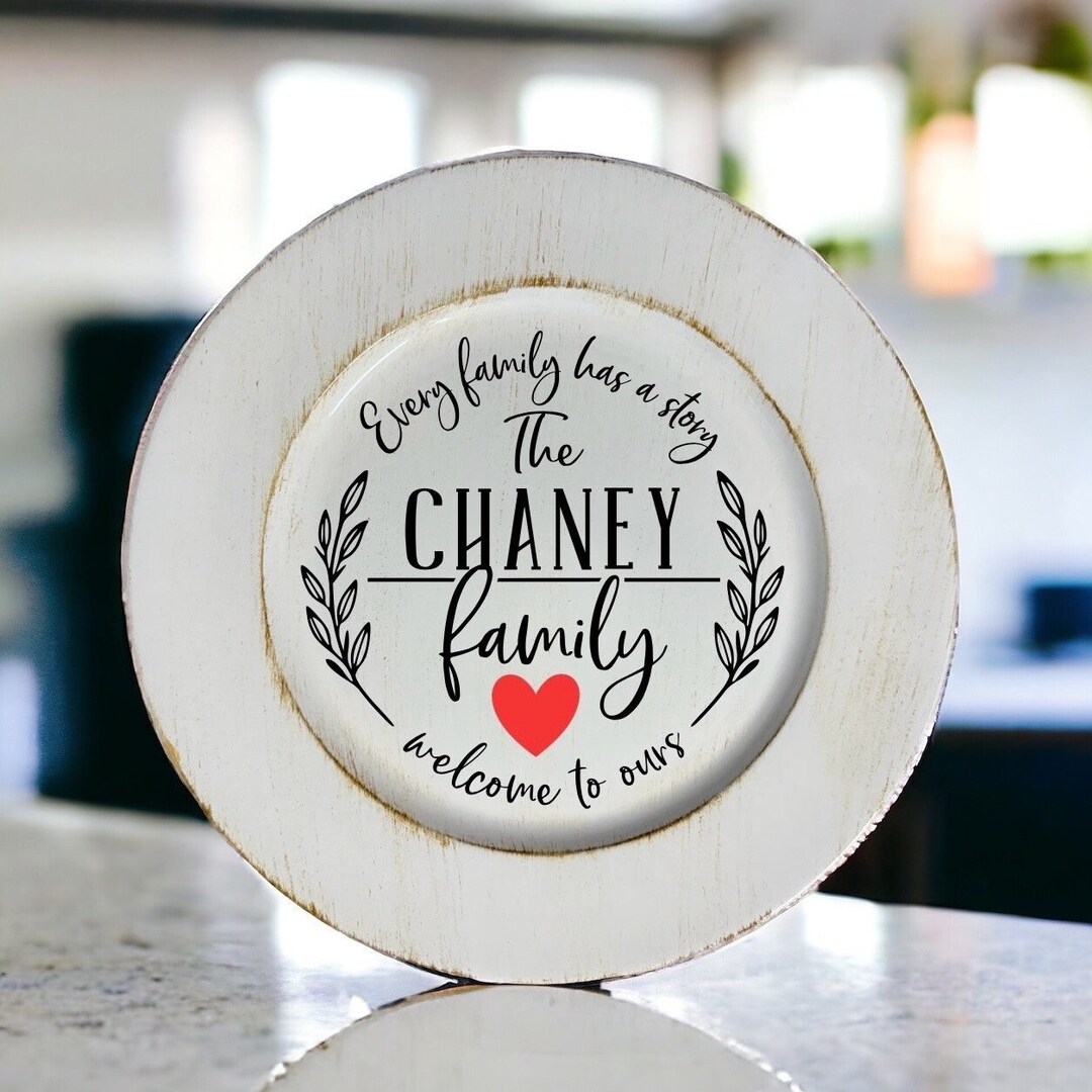 Tarnished Family Name Sign, Last Name Plate to Display, Family Charger ...