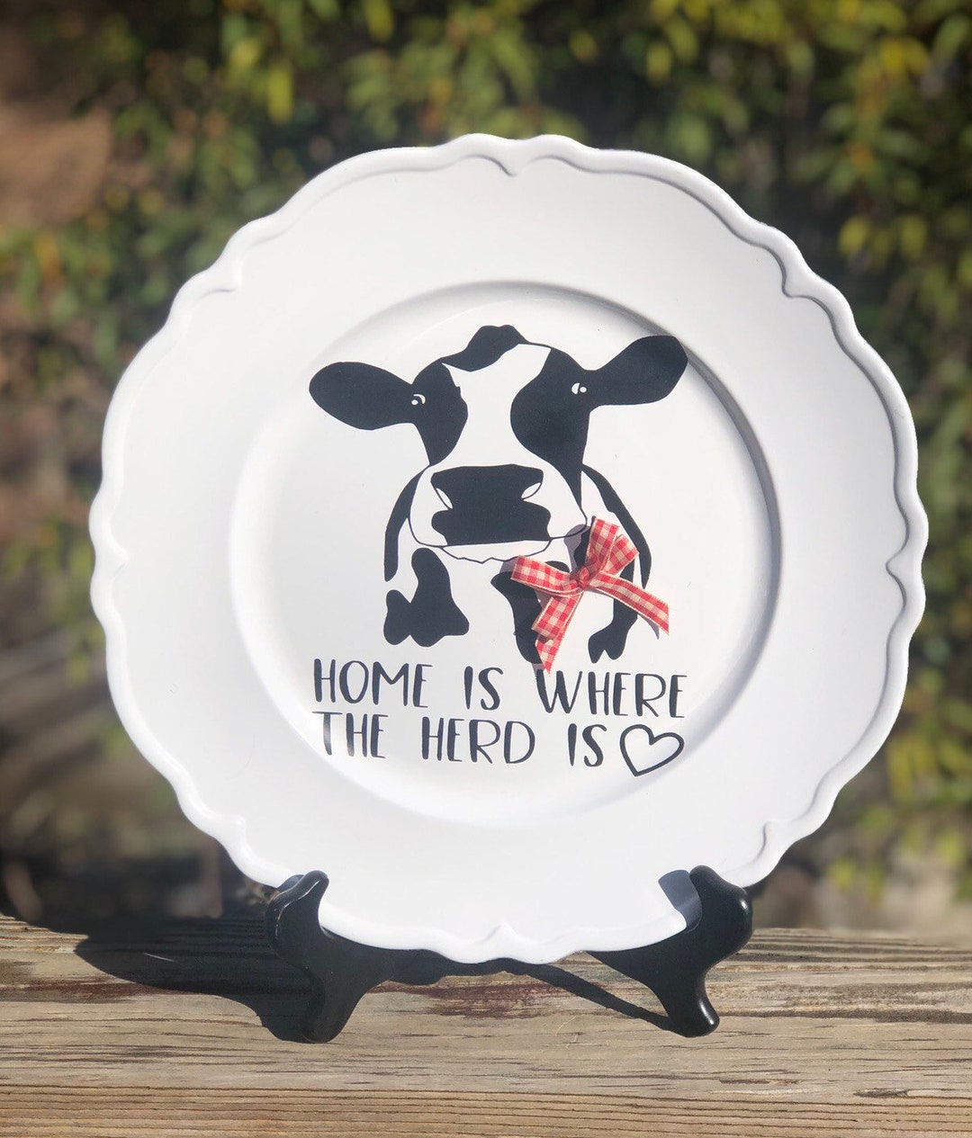 Dairy Cow Plate: Rustic Farmhouse Kitchen Decor (13-inch) - Etsy