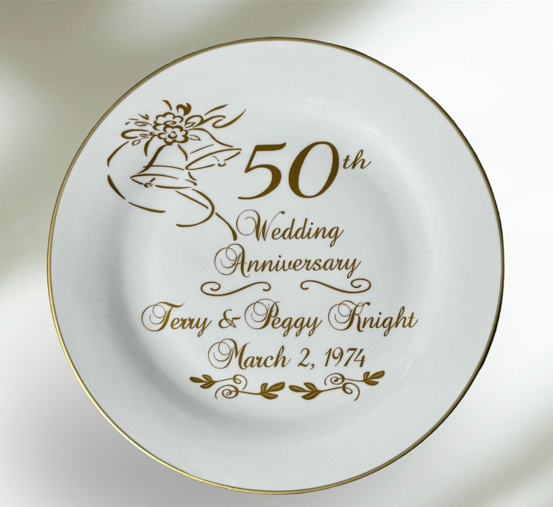 50th Wedding Anniversary Plate, Personalized Wedding Anniversary Gift ...