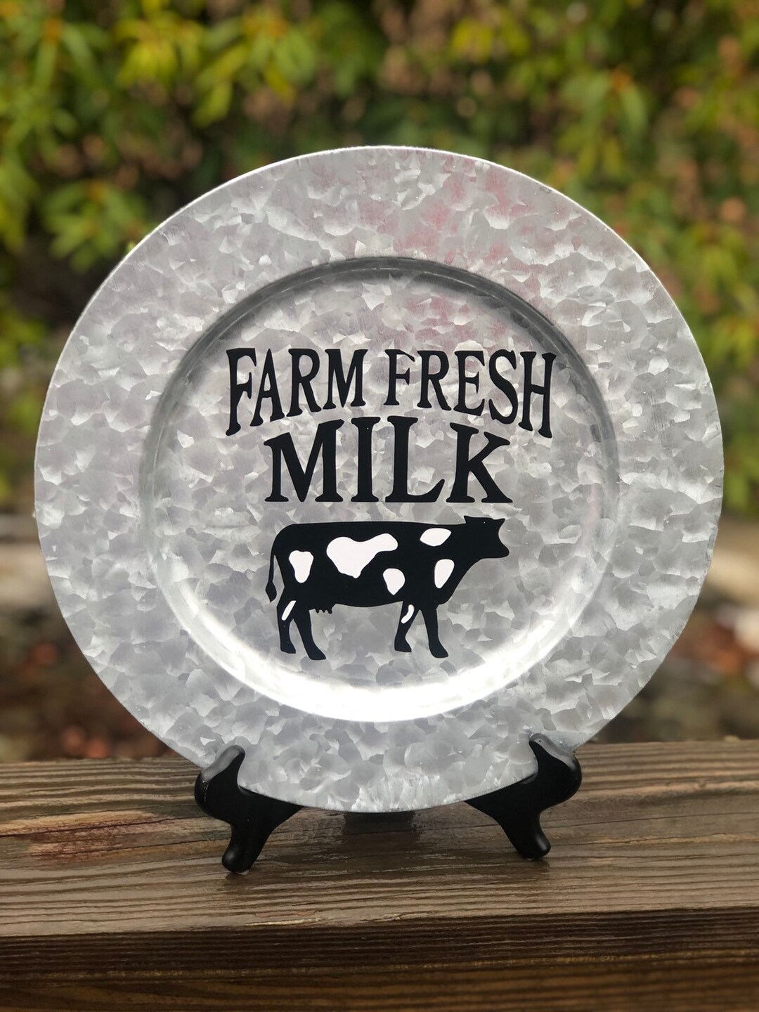 Farm Fresh Milk Farmhouse Dairy Cow Plate for Kitchen - Etsy