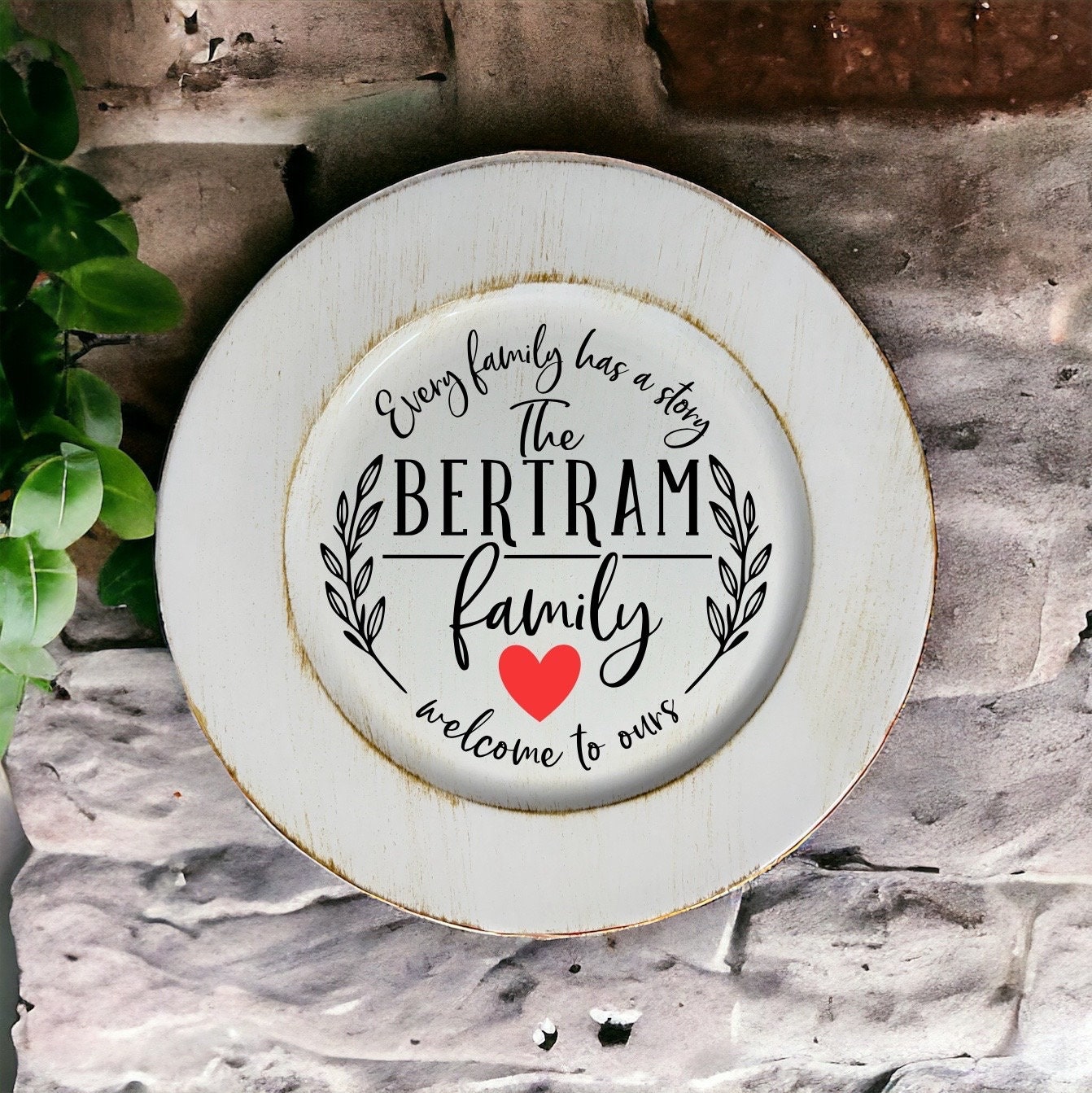 Personalized Family Name Plate: Decorative Charger Plate, Home Decor - Etsy