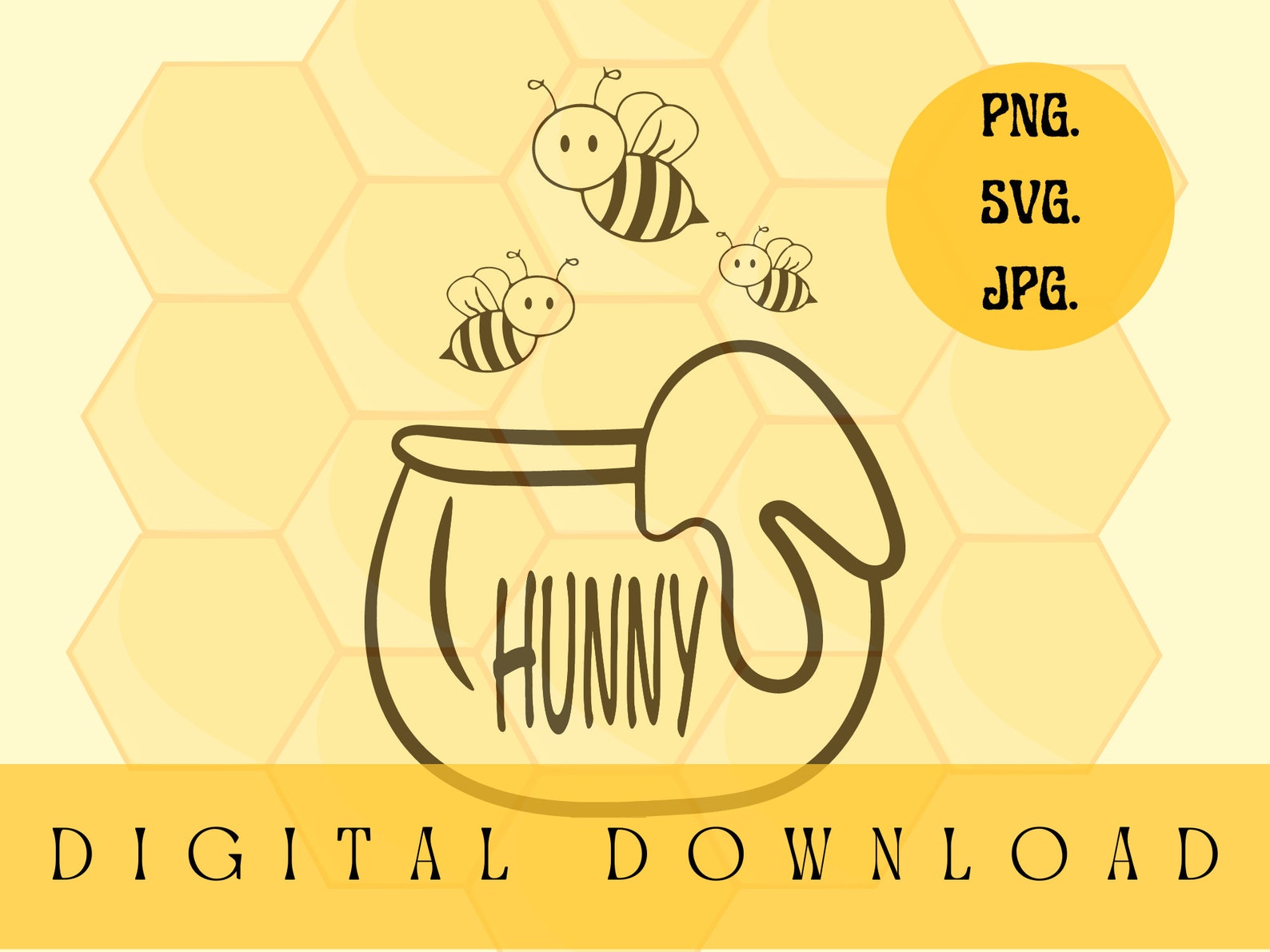 Honey Bee SVG| Honey Pot SVG| Pooh Bear SVG| Hunny Pot Png| Winnie the ...