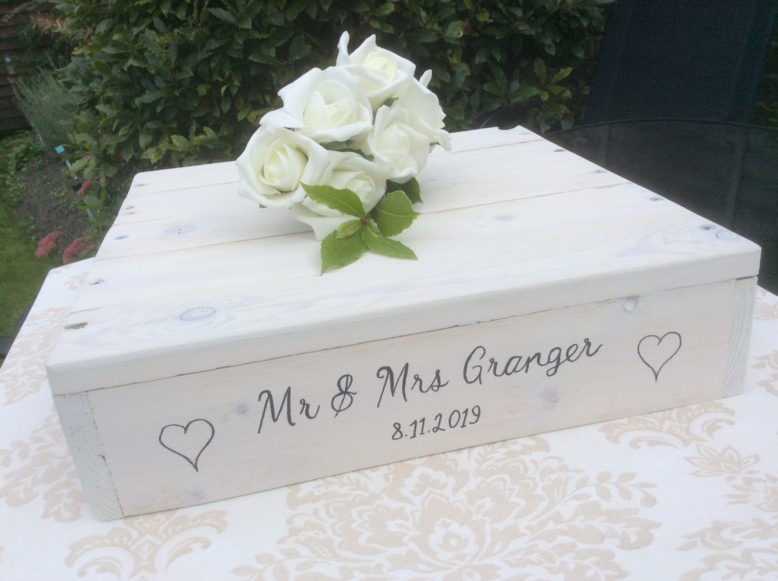 Personalised Rustic Square Wedding Cake Stand white or Oak - Etsy UK