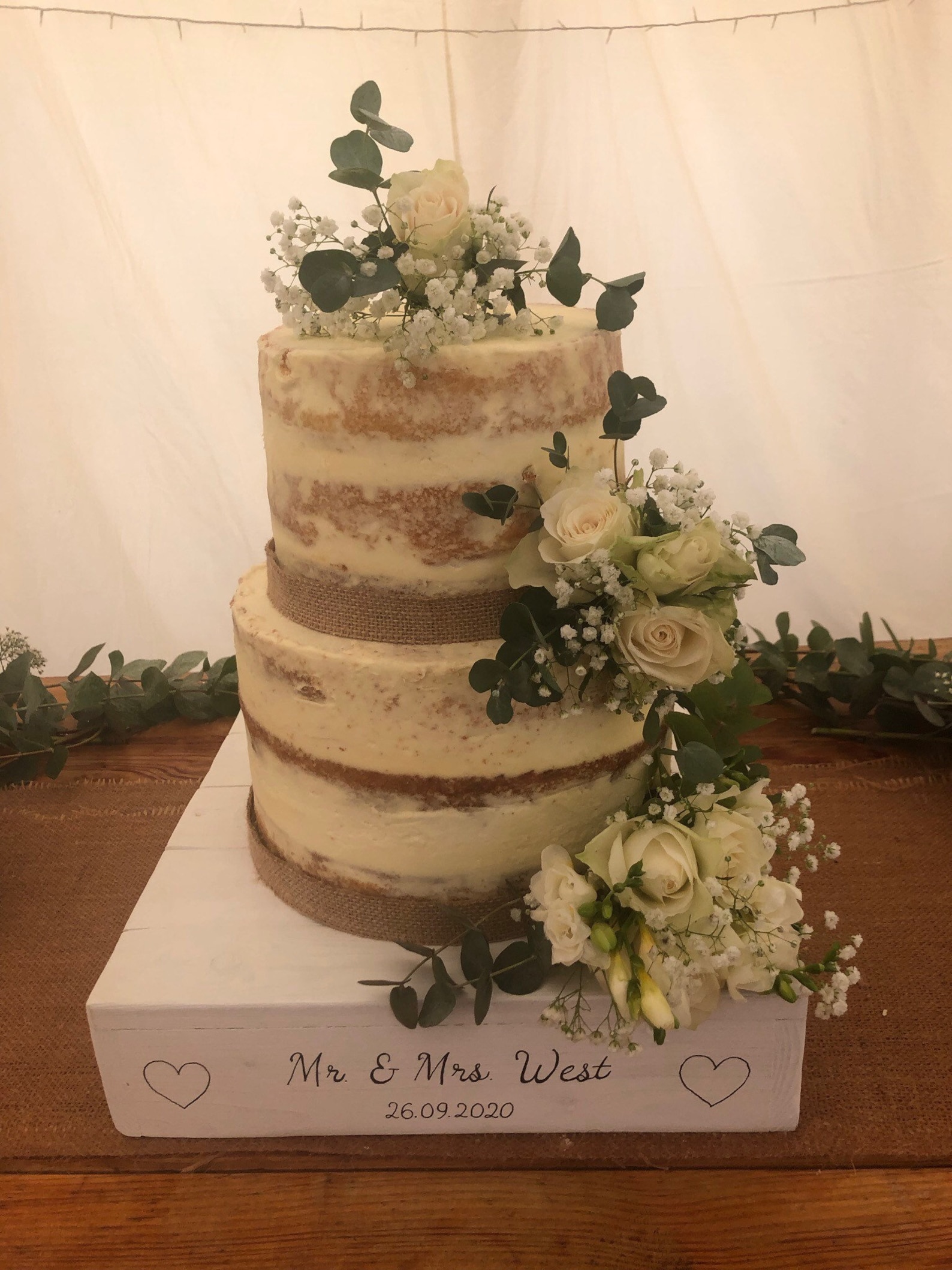 Personalised Rustic Square Wedding Cake Stand white or Oak - Etsy UK