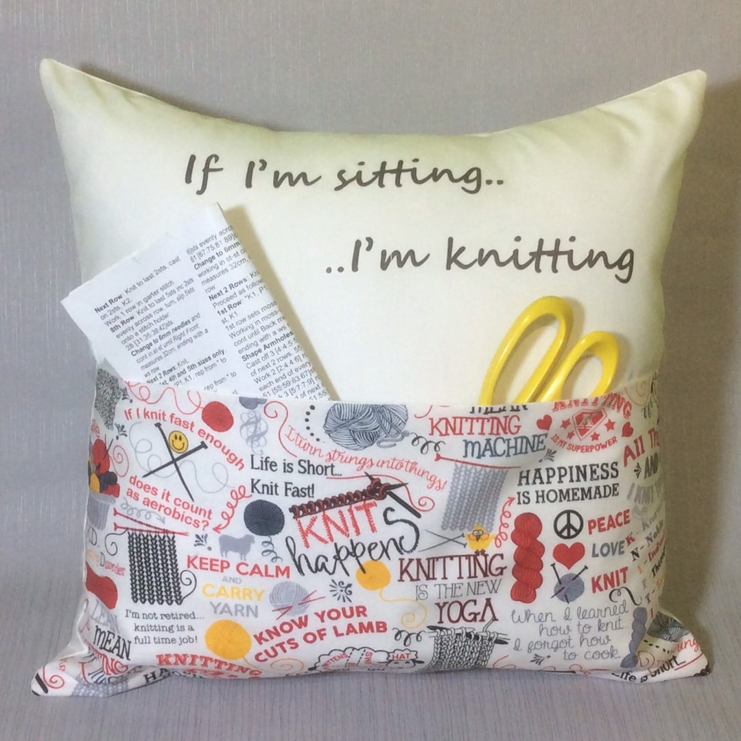 Knitting/sewing Pocket Cushion Looks Good and is so Handy for Scissors ...