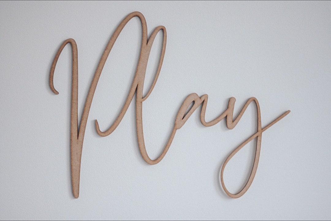 Play Wooden Word Sign for Wall Art, Nursery Decor, Photo Prop - Etsy