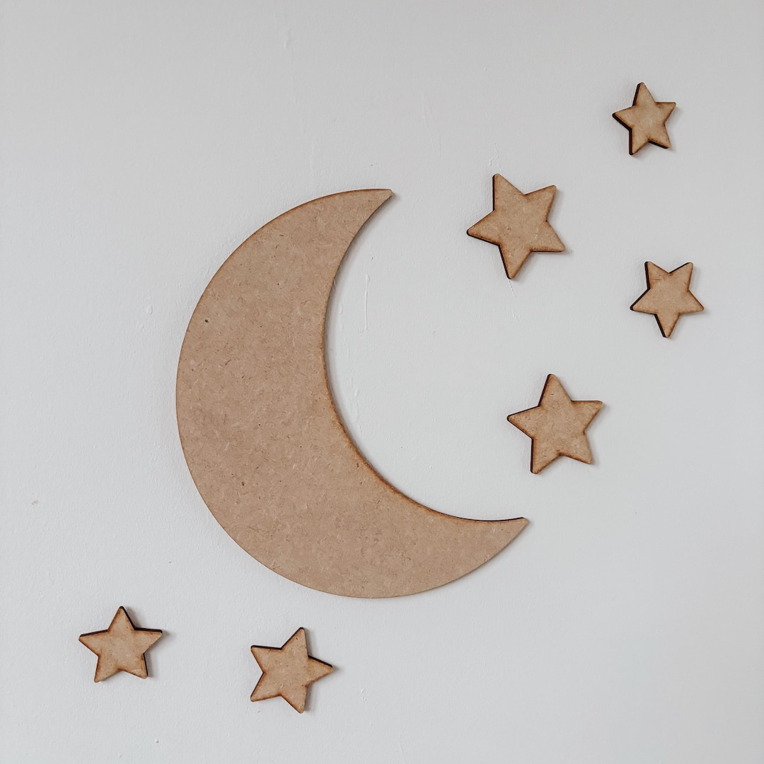 Set of Magical Moon and Stars Sign for Wall Art, Nursery Decor, Photo ...