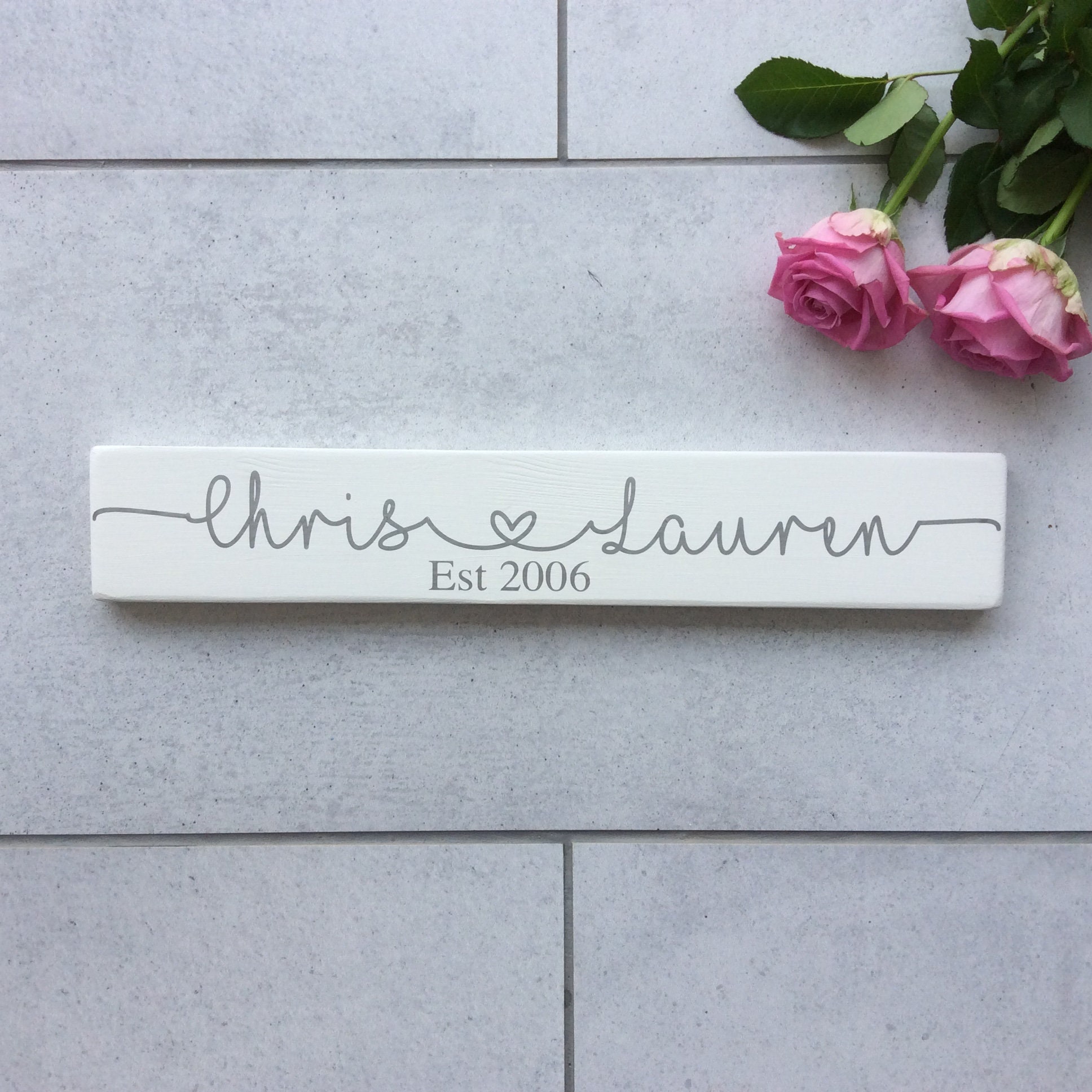 Personalised Couple Linking Names Sign - Etsy