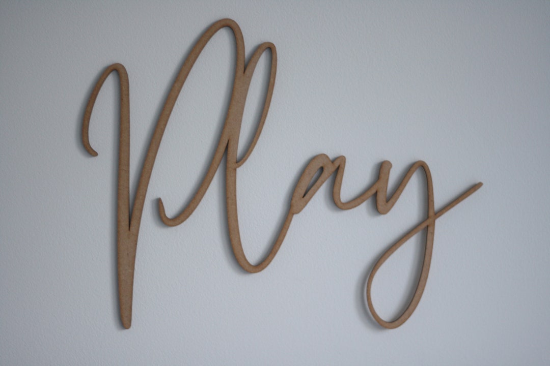 Play Plywood Word Sign for Wall Art Nursery Decor Photo Prop - Etsy