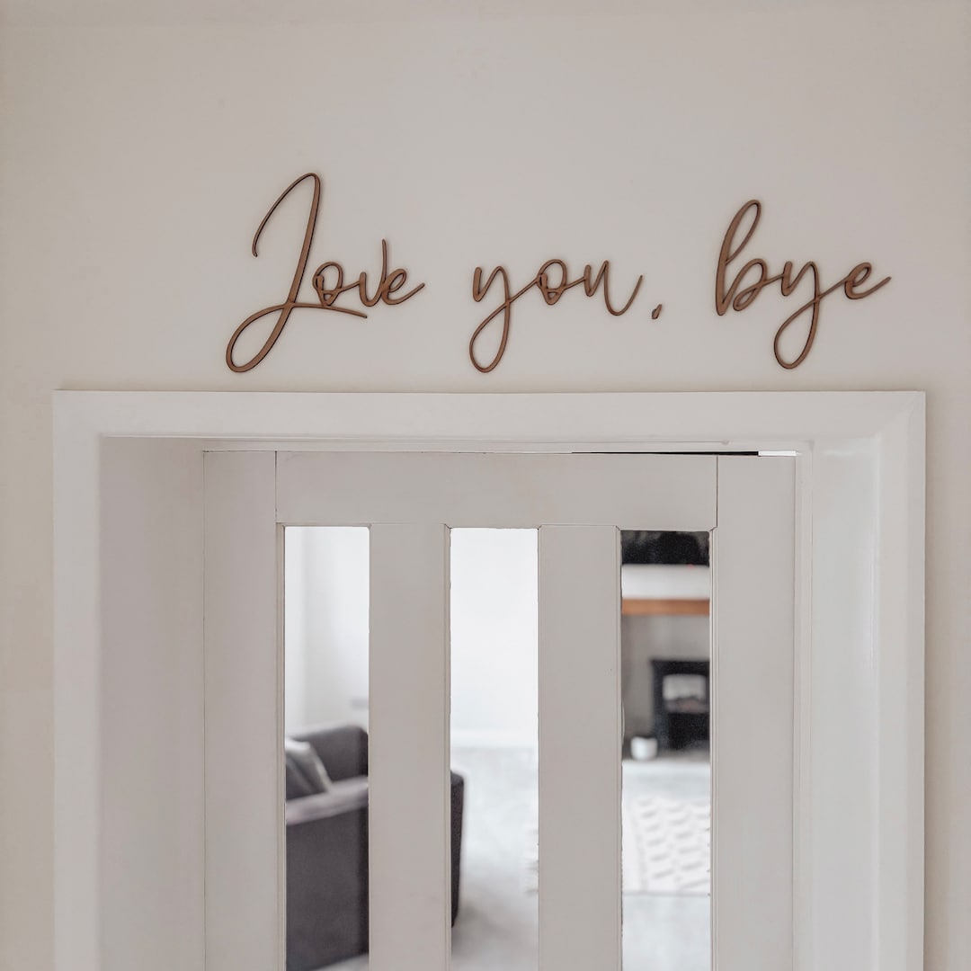 Love You, Bye Wooden Words Sign for Wall Art, Hallway Decor, Photo Prop ...