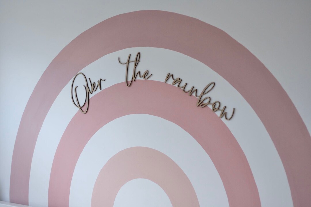 Over the Rainbow Wooden Words Sign for Wall Art, Nursery Decor, Photo ...