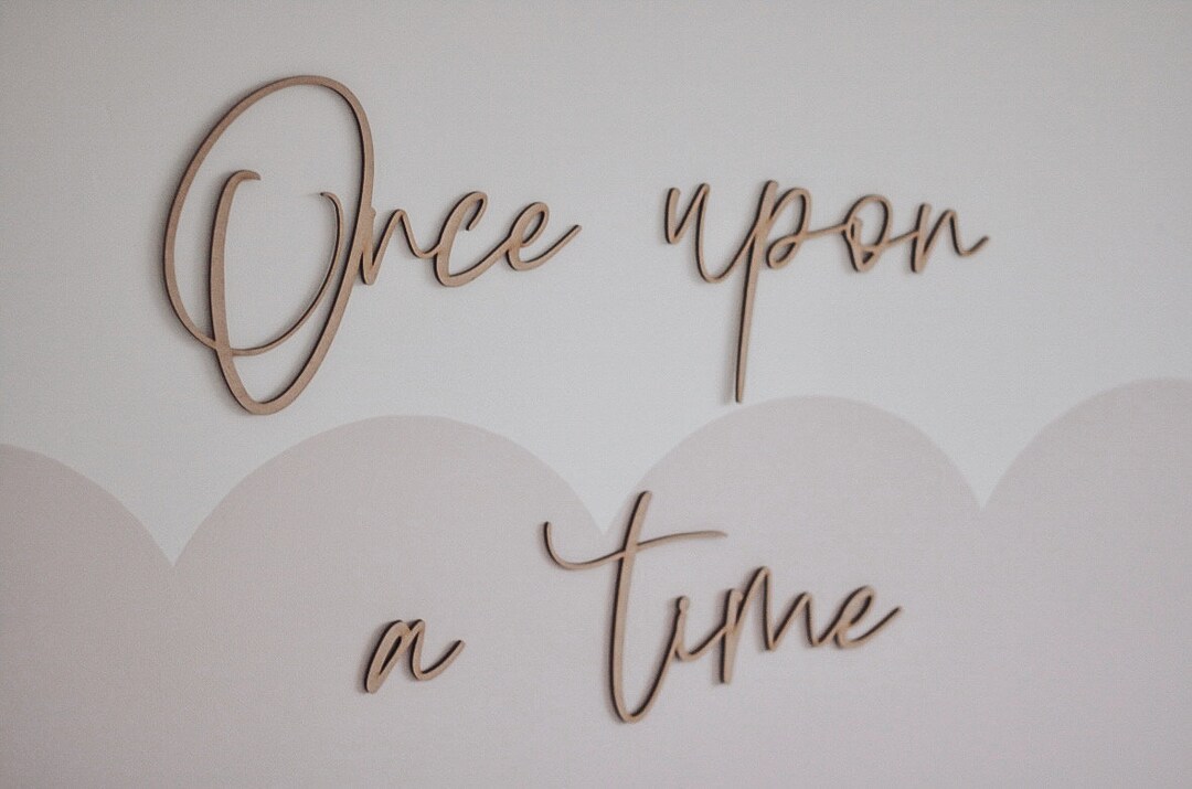 Once Upon A Time Wooden Words Sign for Wall Art, Nursery Decor, Photo ...