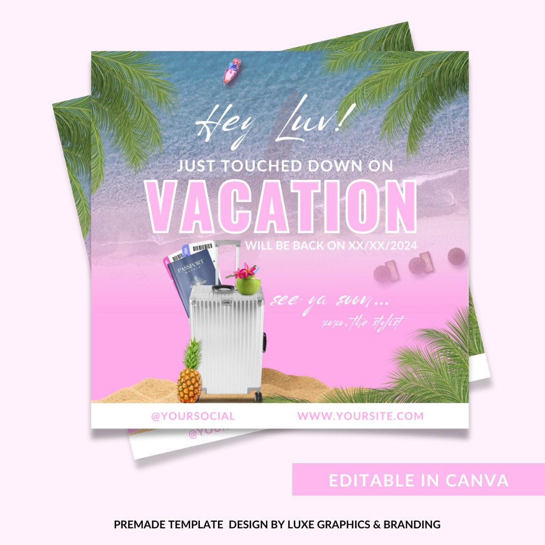 On Vacation Flyer - Etsy