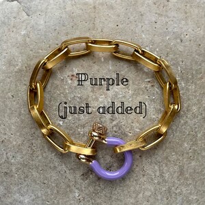 Electric Rainbow Bracelets//enamel Shackle Screw Clasp Bracelet With ...