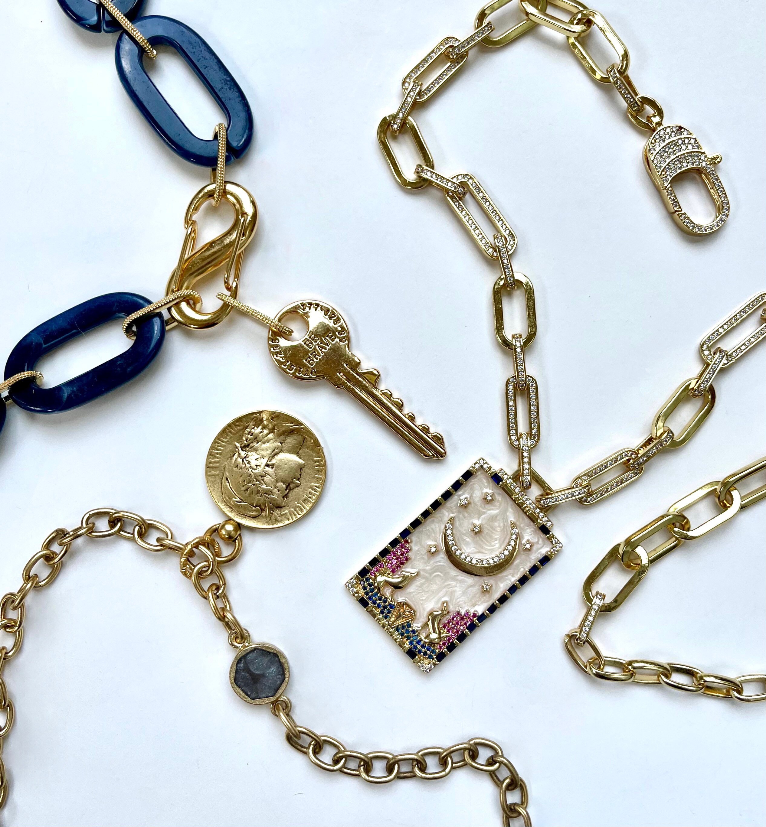 Midnight in the Garden//layering chain necklaces each sold | Etsy