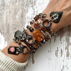 Guns & Roses, the Bead Encore//rusty Rose and Metallic Toned Chain ...