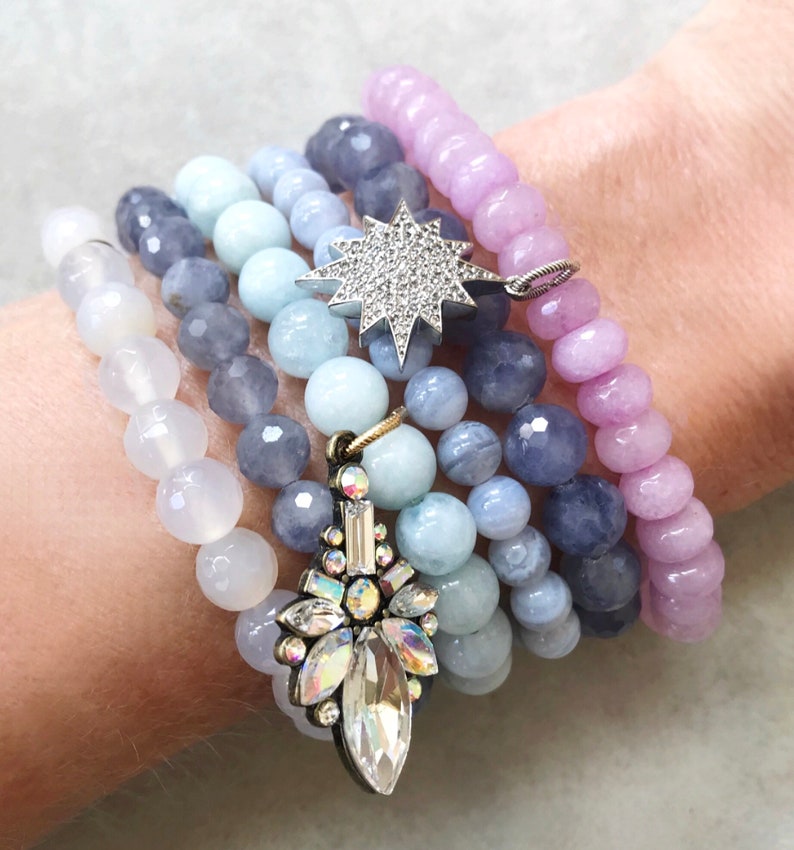 Spring Bling//beaded Bracelets Each Sold Separately//gemstone and ...