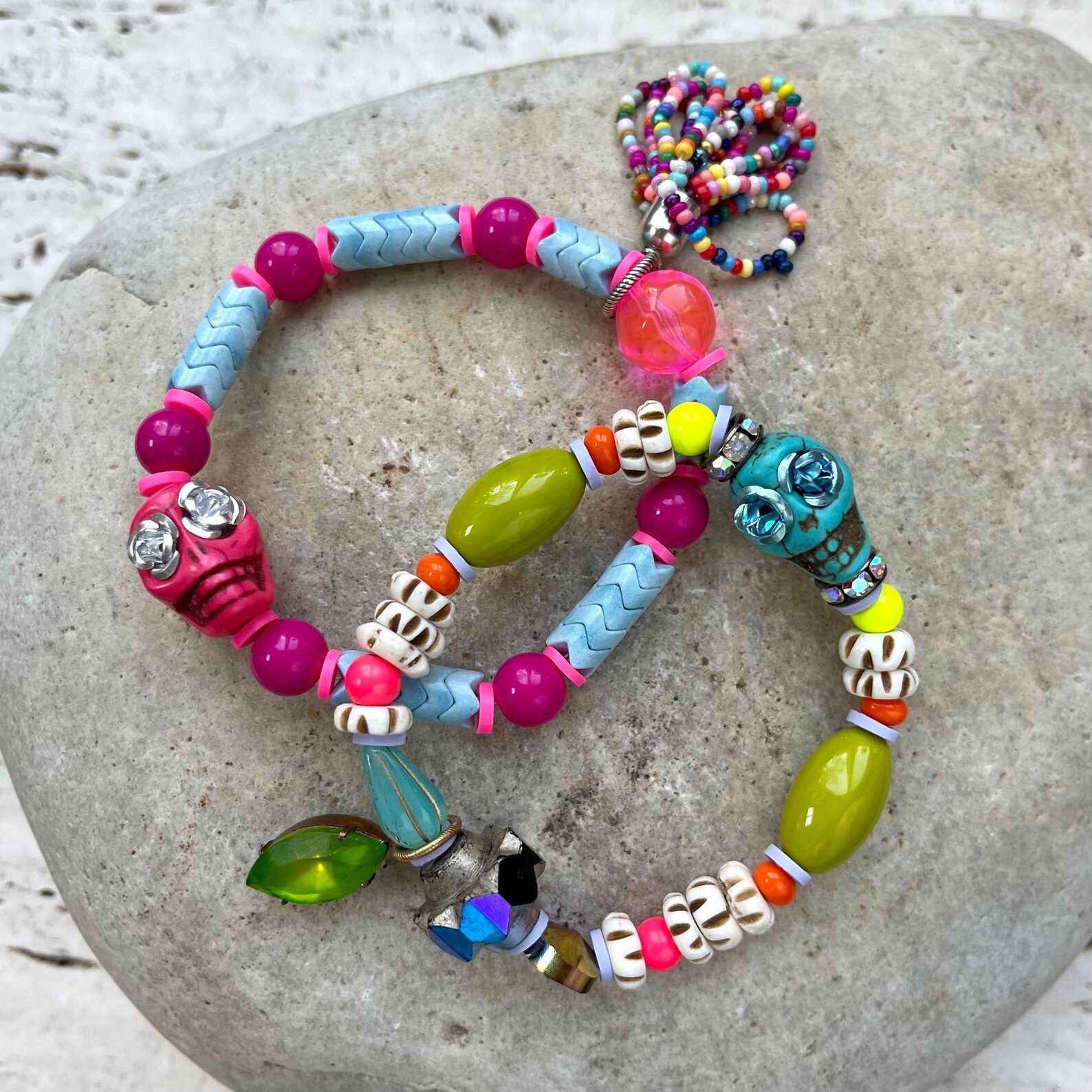 Sweet Tooth//colorful Beaded Arm Candy Bracelets Each Sold - Etsy