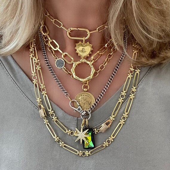 Serendipity//gold Filled Multi-link Layering Necklace With - Etsy