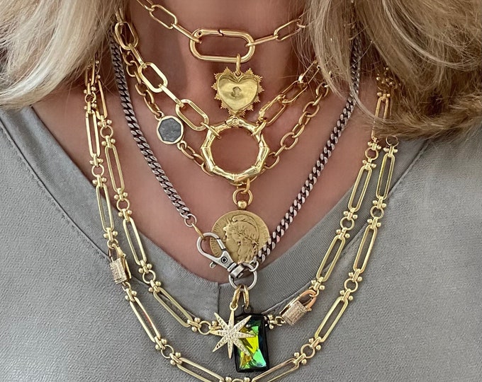 Serendipity//gold Filled Multi-link Layering Necklace With Gold Filled ...