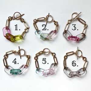 Icing on the Cake//acrylic With Gold Plated Link Bracelets//toggle ...