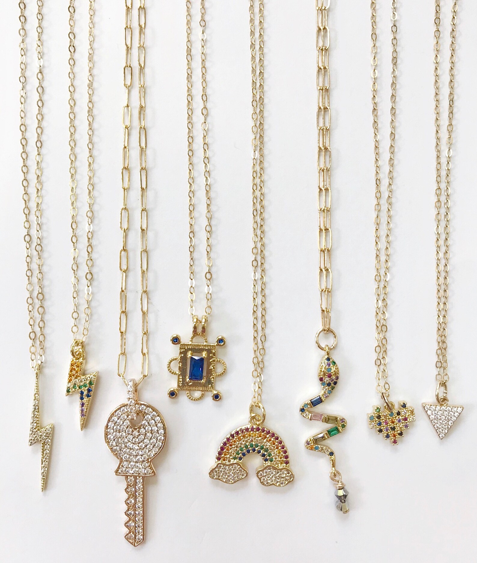 Cute Factor//cz Charm Necklaces Each Sold | Etsy