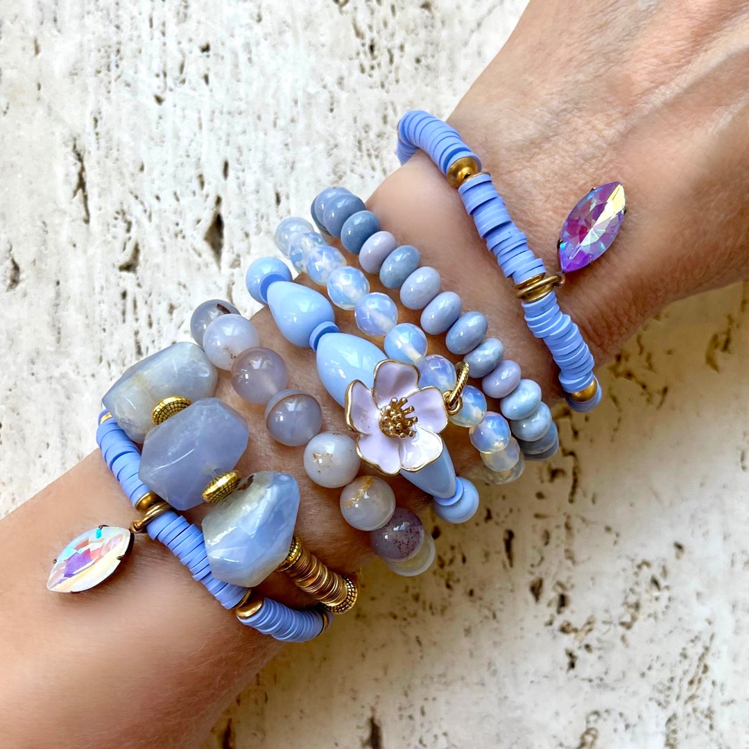 Very ‘very Peri’//beaded Bracelets in Periwinkle Color Scheme//each ...