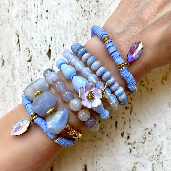 Very very Peri//beaded Bracelets in Periwinkle Color - Etsy