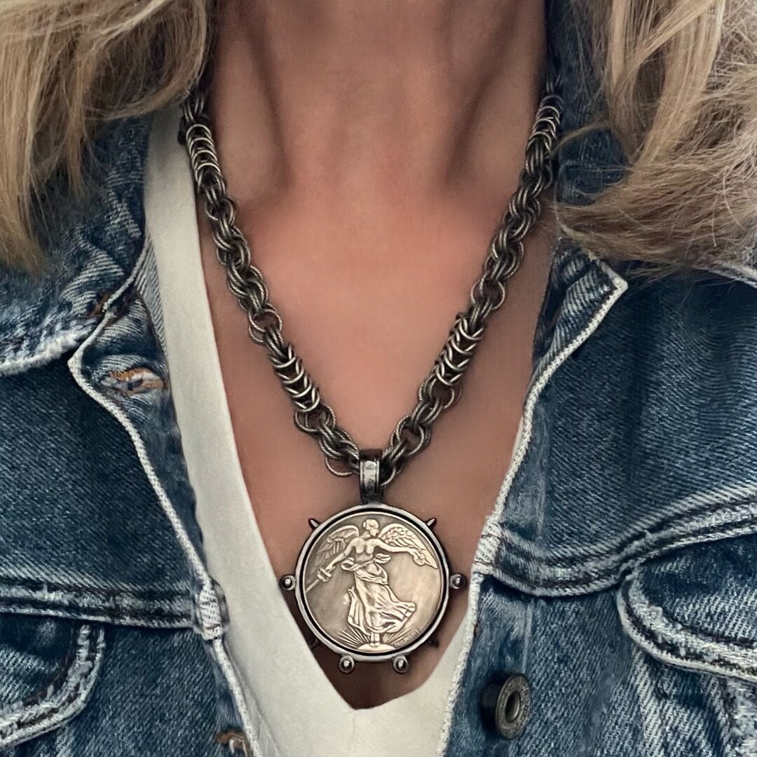 Victory Lap//winged Victory Replica Medallion Necklace With Ball Chain ...