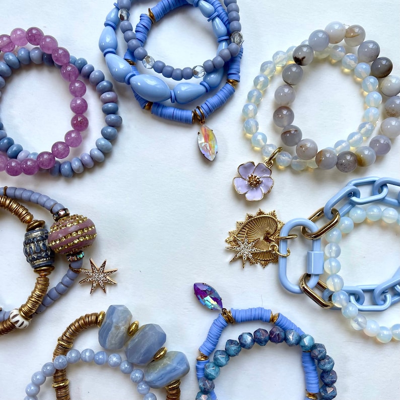 Very very Peri//beaded Bracelets in Periwinkle Color - Etsy