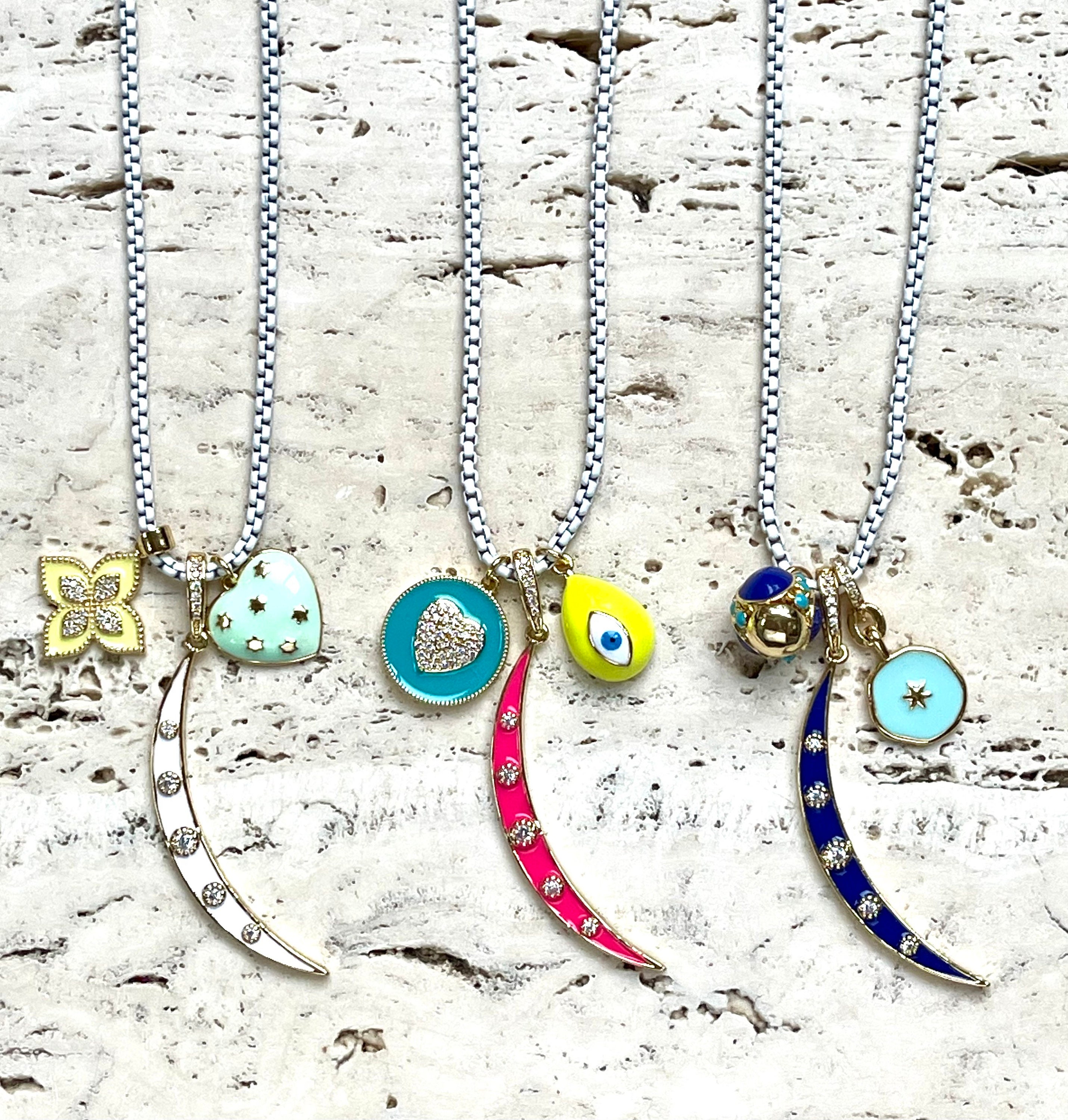 Once in a Blue Moon//crescent Charm Set Necklaces//choose From - Etsy