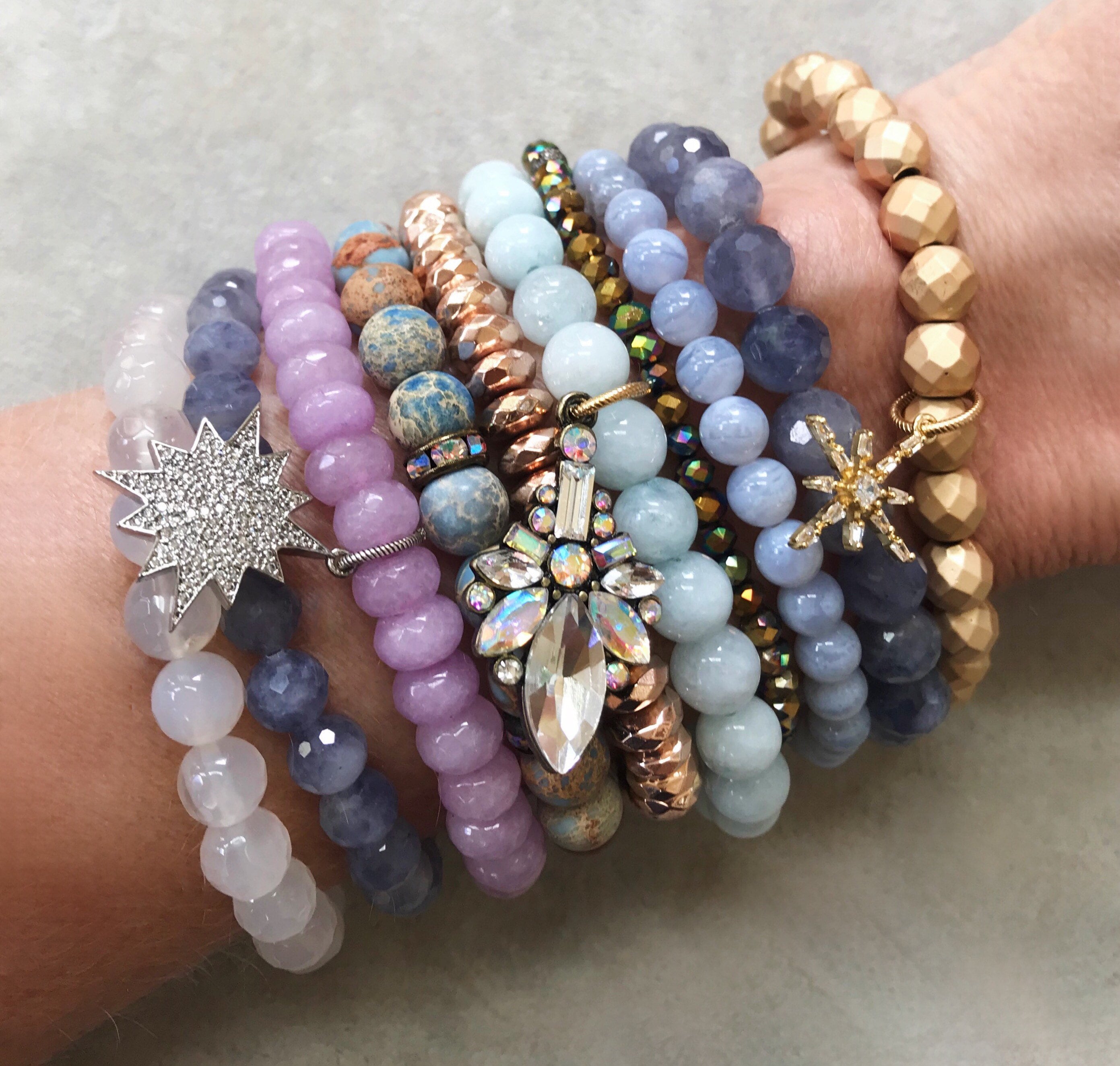 Spring Bling//beaded Bracelets Each Sold Separately//gemstone and ...
