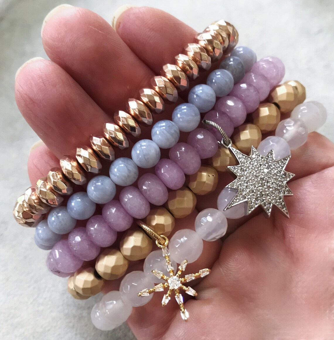 Spring Bling//beaded Bracelets Each Sold Separately//gemstone and ...