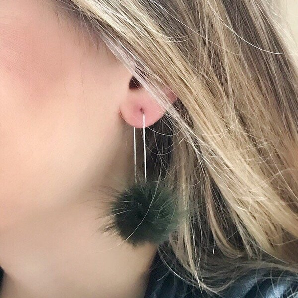 Pom Pom Earrings - Etsy