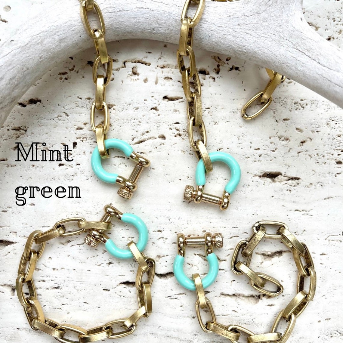 Electric Rainbow Bracelets//enamel Shackle Screw Clasp | Etsy