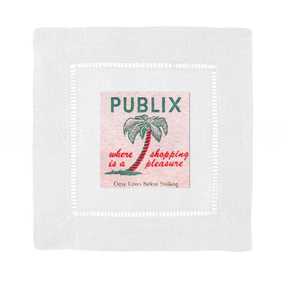 Linen Cocktail Napkin Set Vintage Matchboxes Summer Happy Hour Table ...