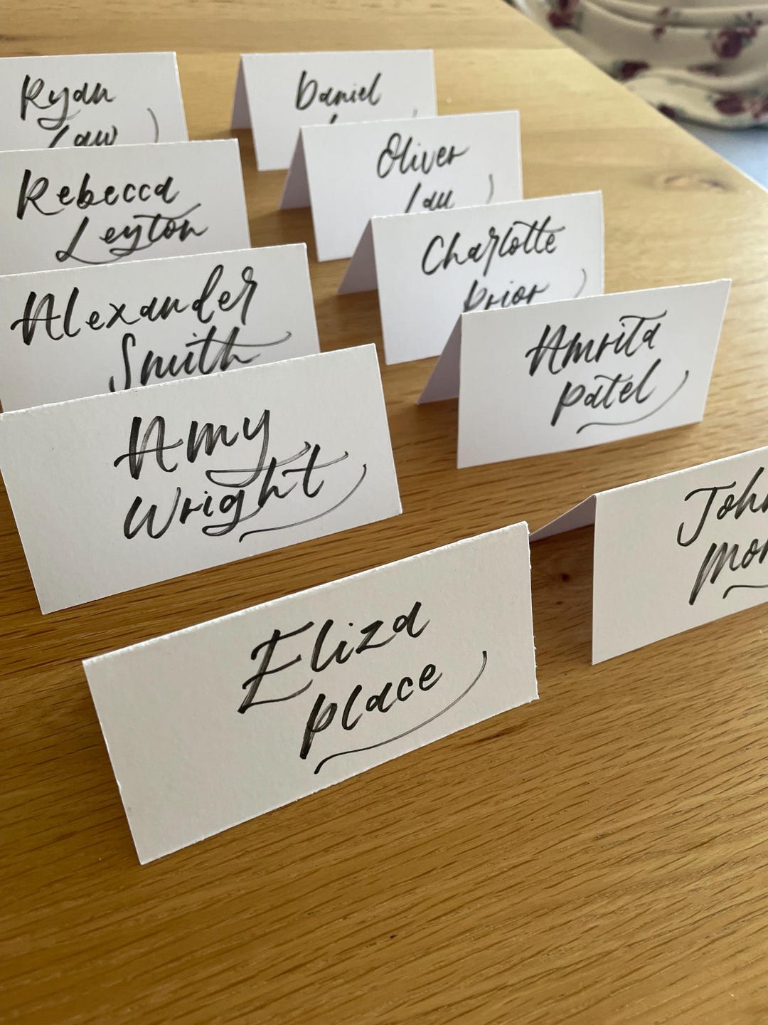 Personalised Folded Place Cards Wedding Seating Place Names Minimalist ...