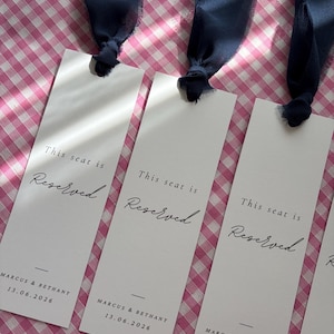 Personalised Wedding Reserved Seat Signs, Seating Tags, Reserved Row ...