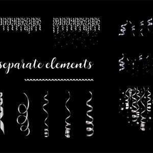 58 Silver Confetti Photo Overlays, Metallic Confetti Overlays PNG ...