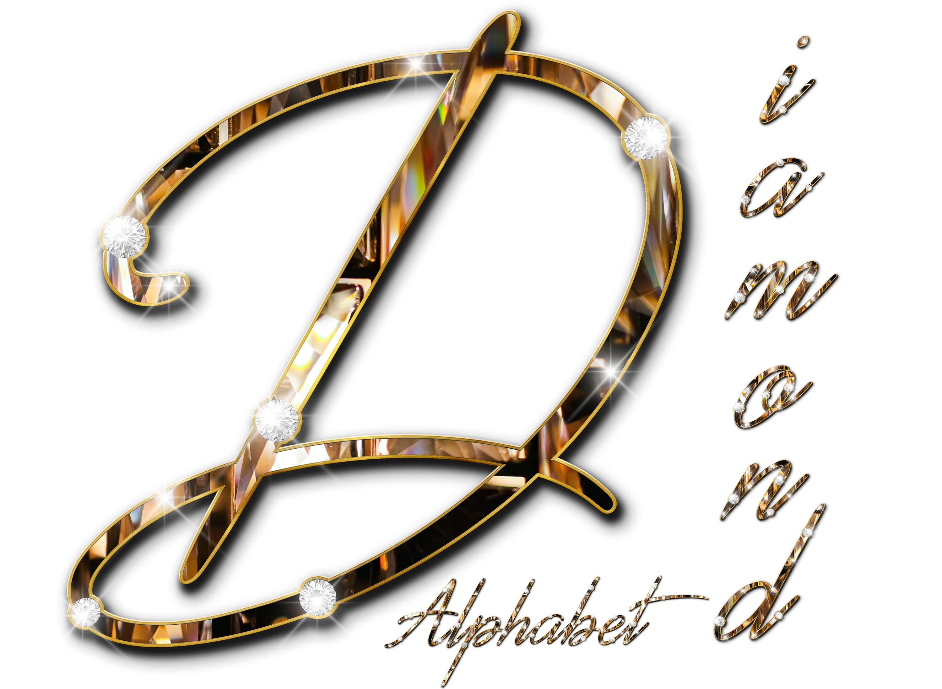 Modern Gold Diamond Italic Alphabet With Rhinestone PNG Gold - Etsy