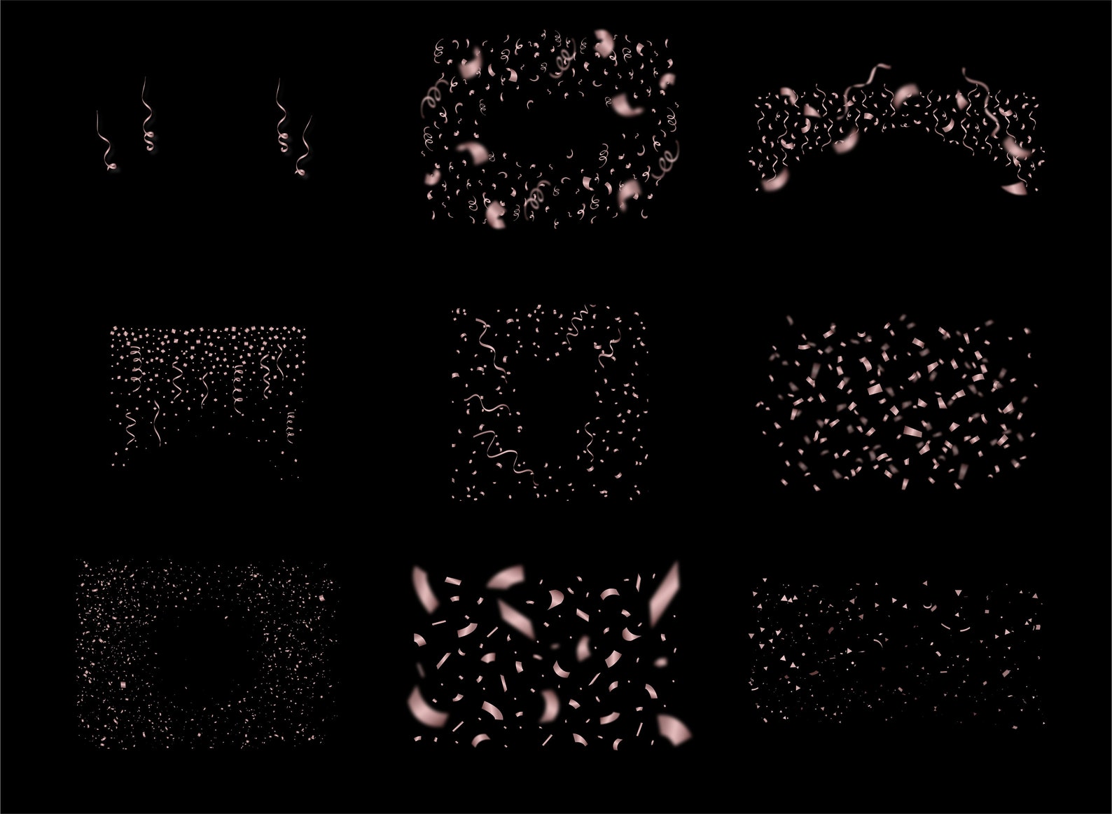 63 Rose Gold Confetti Overlays PNG Clipart Photo Overlay | Etsy