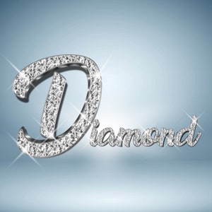 Silver Diamond Alphabet Clipart, Glamour Diamond Cursive Alphabet PNG ...