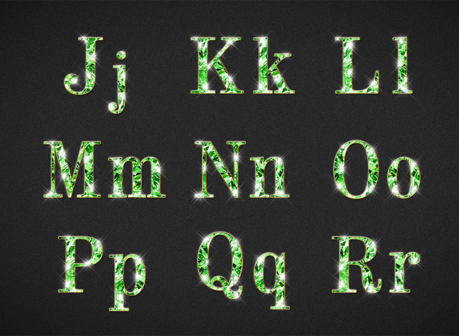 Lime Green Diamond Alphabet ART Clipart Diamond in Gold - Etsy