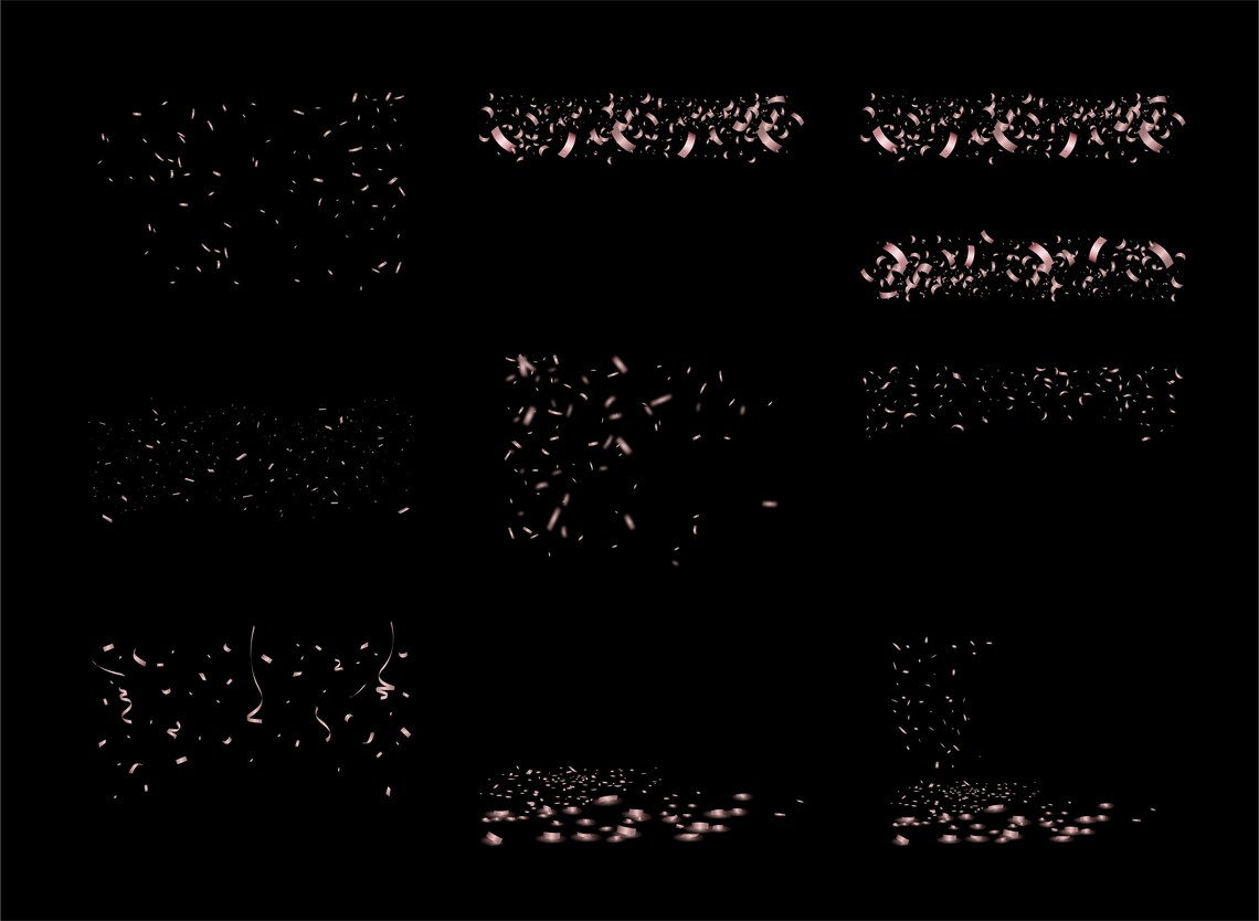 63 Rose Gold Confetti Overlays PNG Clipart Photo Overlay | Etsy