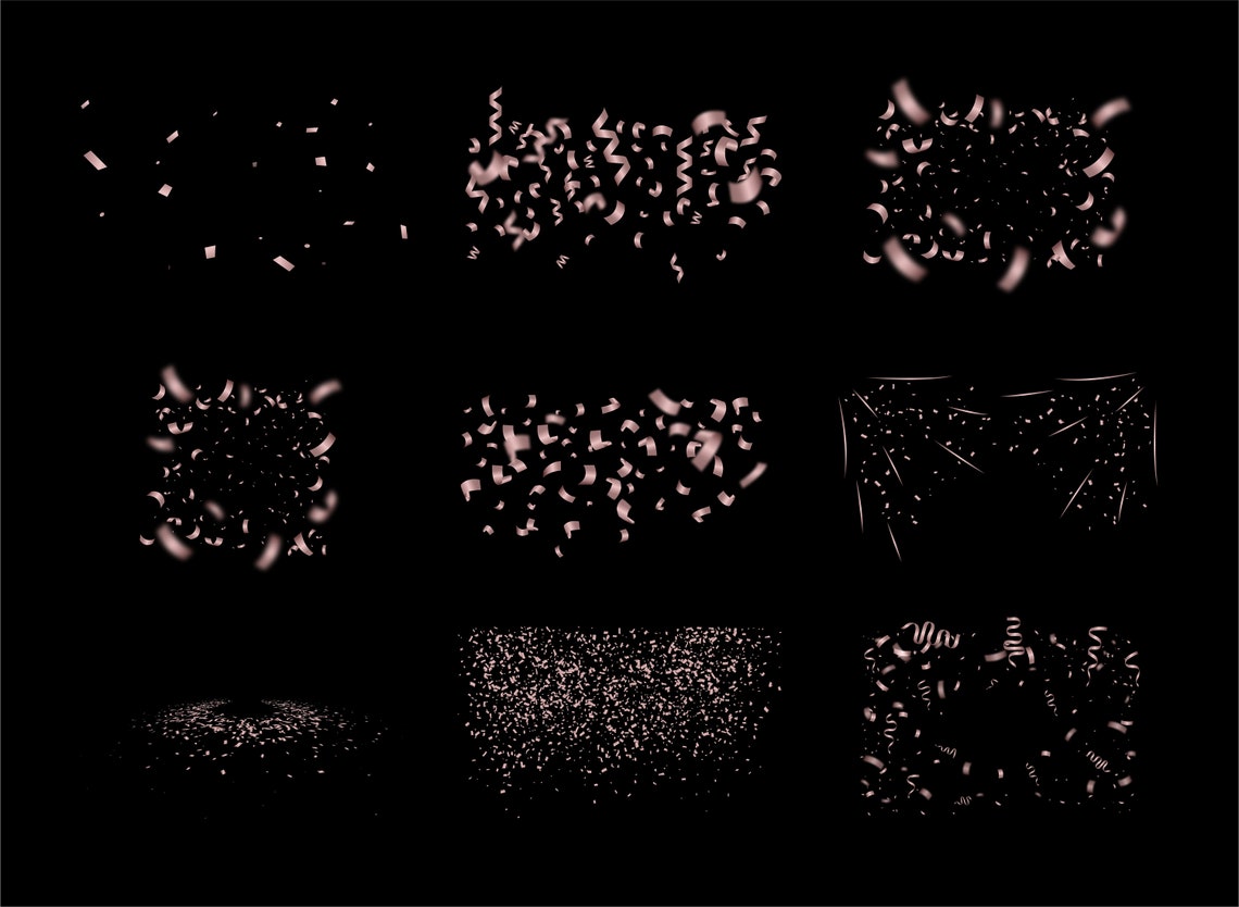 63 Rose Gold Confetti Overlays PNG Clipart Photo Overlay | Etsy